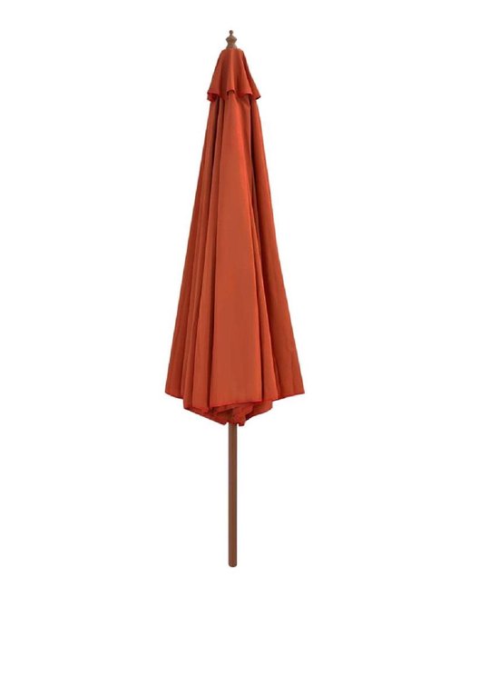 Tuin parasol Oranje Terracotta met Houten Paal 350CM - Tuinparasol ...