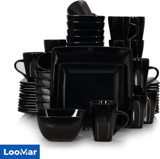 LooMar Luxe Serviesset – 48 delig – 12 persoons – Porselein - Bordenset ...
