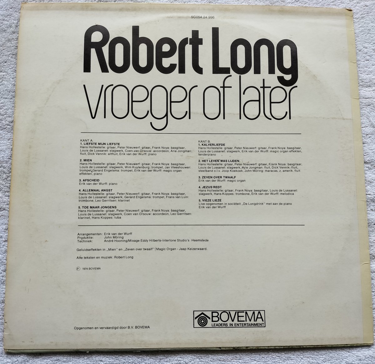Robert Long - Vroeger of Later (1974) LP = als nieuw, Robert Long | Muziek | bol.com