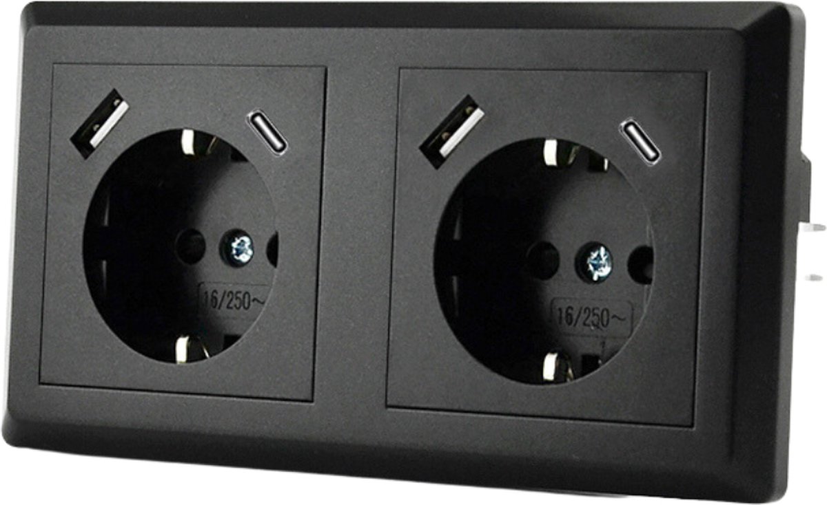 CoshX Dubbel inbouw USB stopcontact 6 in 1 USB A en C - 2 x 3.4A ...