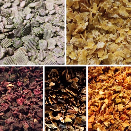 Groentenbox hond - erwten-, maïs-, rode bieten-, pompoenvlokken ...