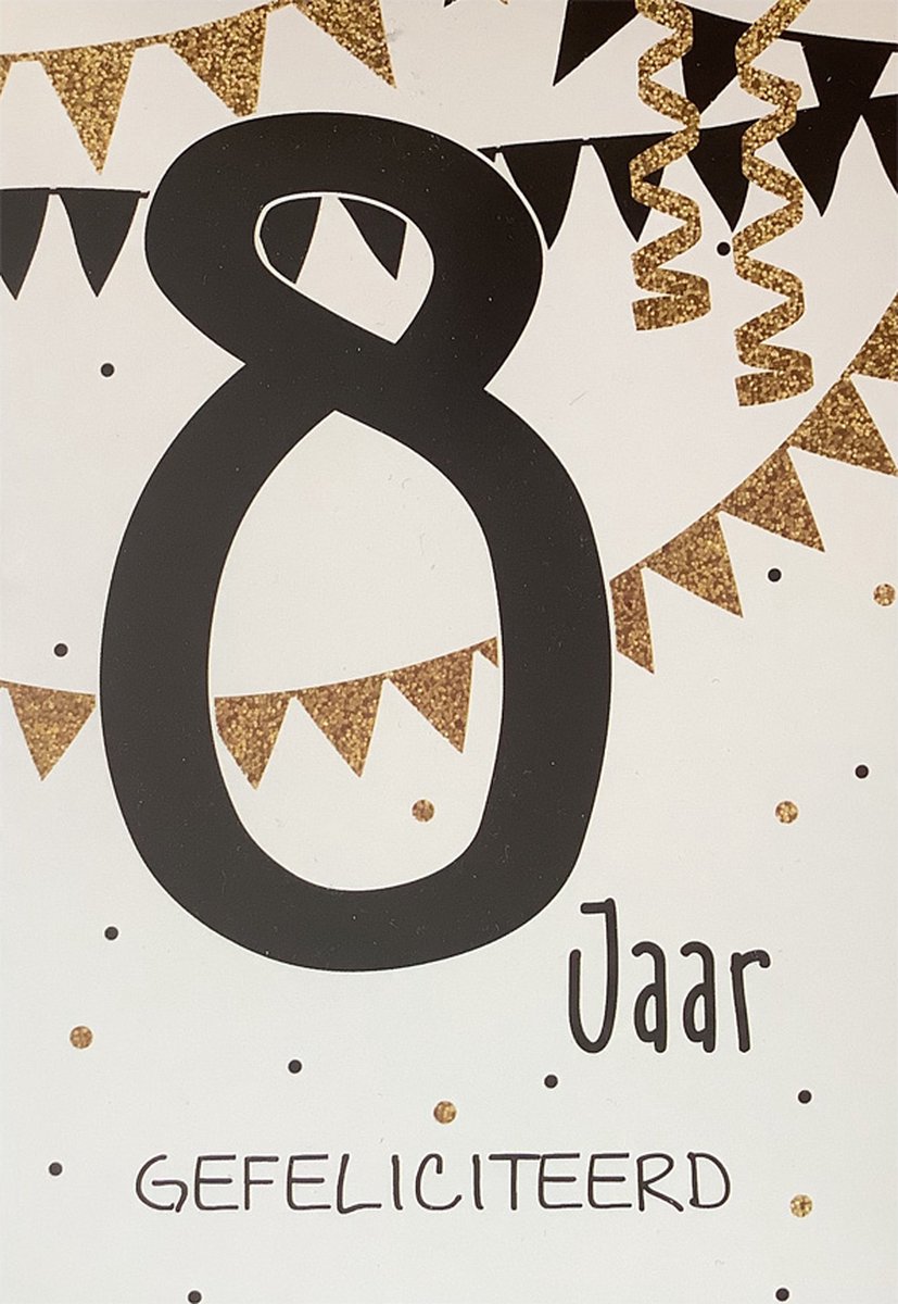 Verjaardagskaart 8 Jaar - Wenskaart Verjaardag - Kaart 8 Jaar | bol