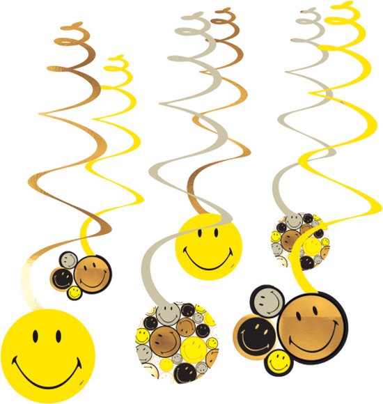 Amscan - 6 Swirl Smiley Papier - 130 cm | bol