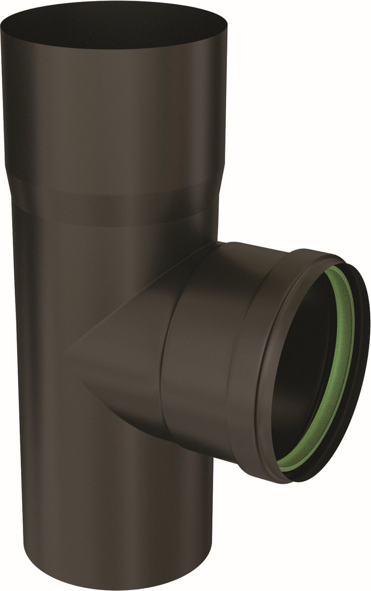 T-stuk 90° enkelwandig Ø 80 mm zwart Pelletkachel | bol