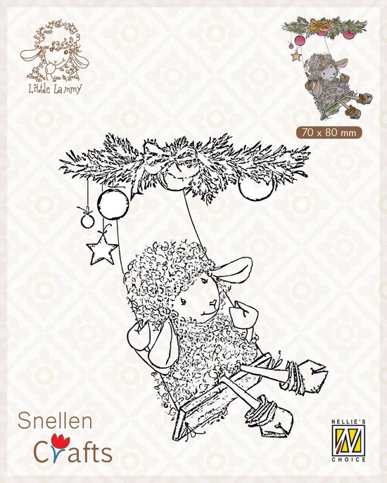 SCLOLA005 Nellie Snellen Clearstamp Little Lammy Christmas swing ...