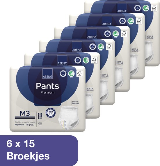 Abena Pants Premium M3 - 90x Absorberend Broekje, te Dragen als Gewoon ...