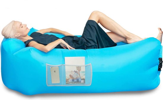 Meisterhome® Premium opblaasbare Ligzak - stoel Blauw - Luchtbedden ...