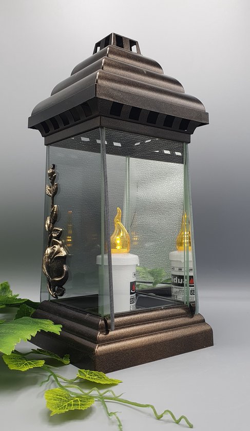 Herdenkingslicht - L-12a - Lantaren - Roos - Goud - Spiegel - Windlicht ...