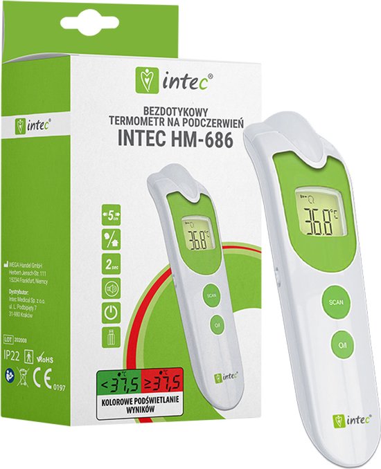 Intec - contactloze thermometer met LCD-display | bol