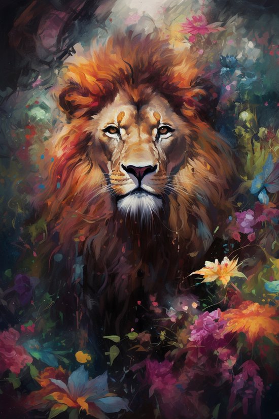 Leeuw Poster | Poster Leeuw | Kunst Leeuw | Woondecoratie | 51x71cm ...