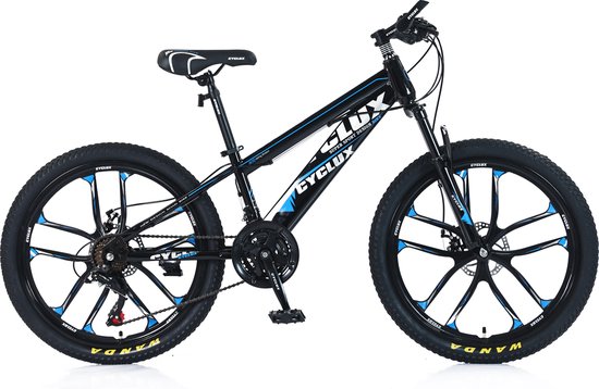 Cyclux Road Bike Jongensfiets Mtb 24 Inch 21 Speed Shimano Blauw | bol.com