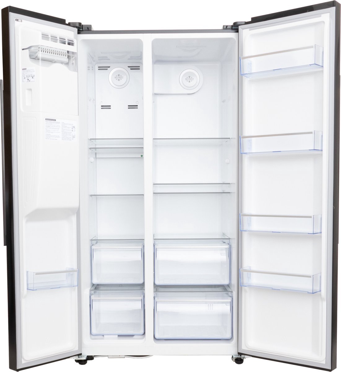 Fitelli KV520IZW Amerikaanse koelkast zwart rvs 90 cm breed met ijs en waterdispenser | bol.com