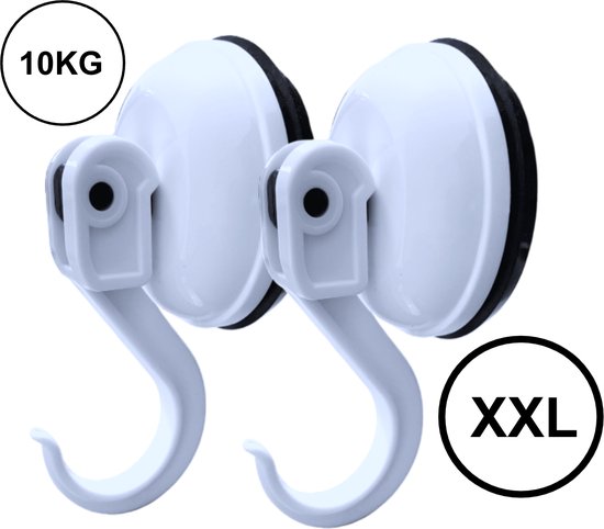 2x PD® - Zuignap met Haak 10KG - XXL - Ophanghaken - EXTRA STERK ...