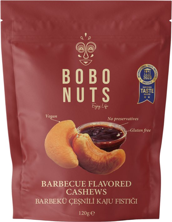Bobo Nuts - Cashewnoten met Barbecuesmaak - 6 x 120 gram | bol