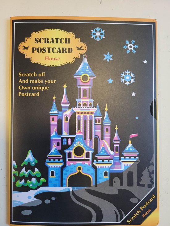 Kraskaarten ( 4 stuks ) scratch postcards - house | bol