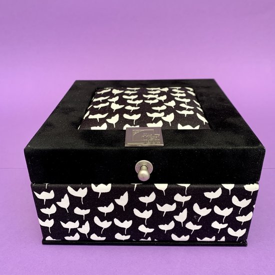 The Dutch Tea Box Tulp Theedoos met Thee Cadeau - 4 vaks - Zwart - Wit ...