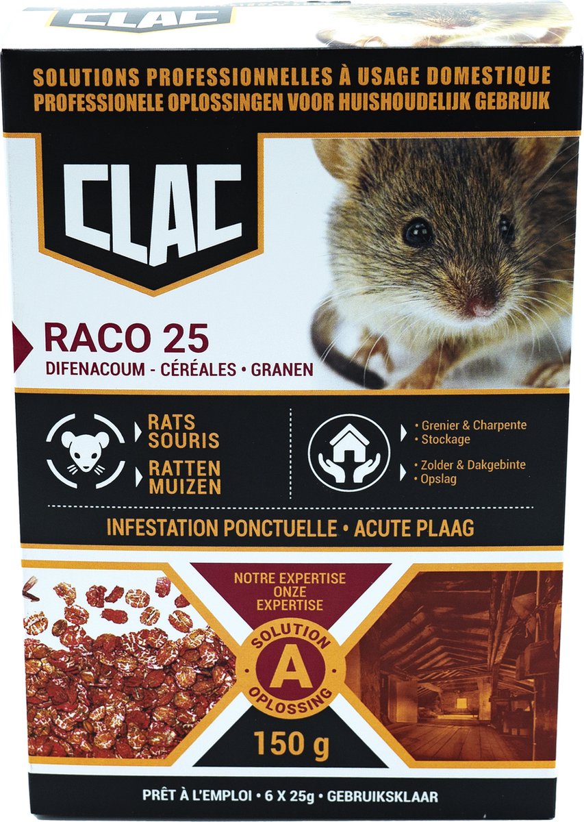 Rodi Clac 150 gram Granen tegen Ratten en Muizen - Raco 25 - muizengif ...