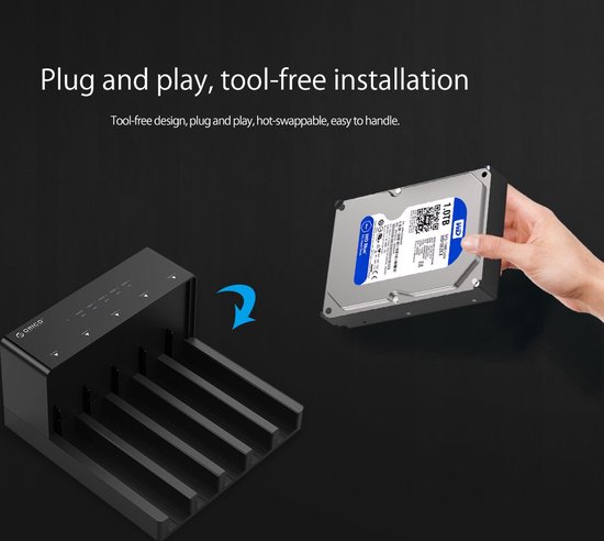 Dockingstation voor 5 harde schijven - 2.5 / 3.5 inch HDD/SSD - Met ...