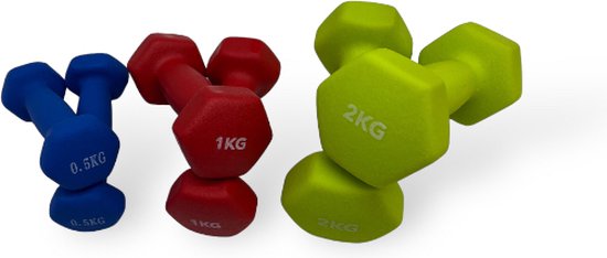 Padisport - Dumbell Neopreen set 0,5 - 1 en 2 kg - gewichten set ...