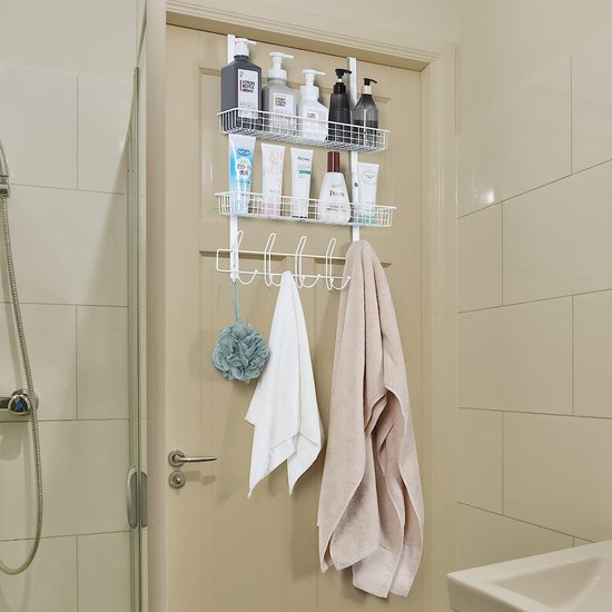 Deurhaak om op te hangen, deurhaak met 2 gaasmanden en 15 haken ...