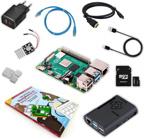 Raspberry Pi® 4 Model B 4GB RAM Starter Kit met Beginnersgids | bol