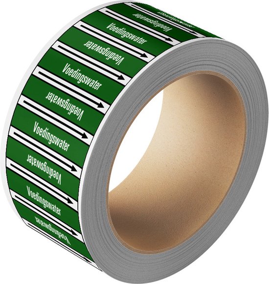 Voedingswater leidingmarkering op rol, 25 meter 126 mm | bol.com