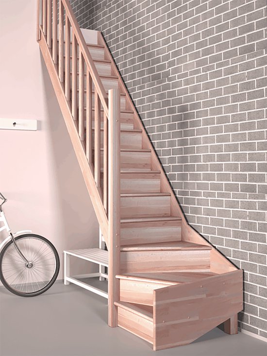 Escalier Quart Tournant En Bois Casablanca En Bois De Hêtre Largeur