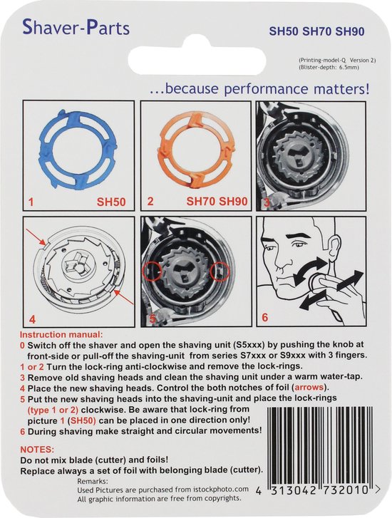 Scheerkop - geschikt voor Philips - 3 stuks - SH50, SH70, SH90 | bol