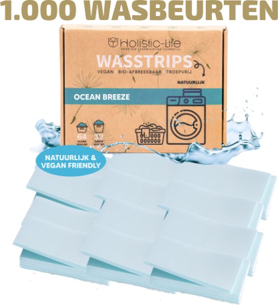 Natuurlijke Wasmiddeldoekjes - Ocean Breeze Wasstrips 1000 Wasbeurten ...