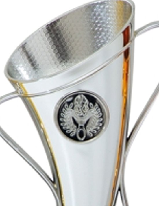 Luxe trofee/prijs beker met oren in sierlijke vorm - zilver - kunststof ...