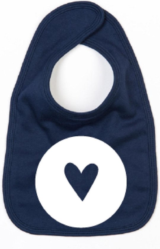 Slabbetje Heart-Donker Blauw-One Size | bol