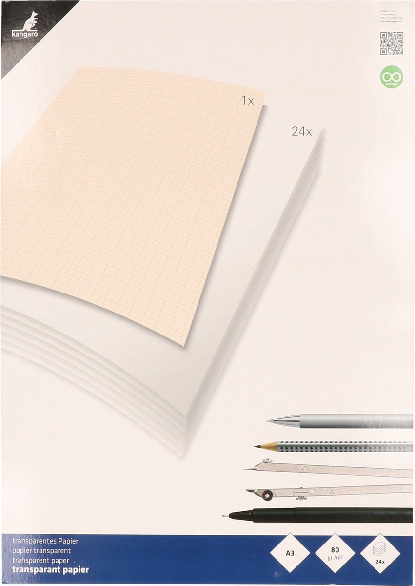 50 vellen A3 overtrekpapier / transparant tekenpapier - 80 grams | bol