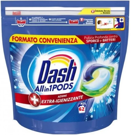 Dash PODS 3in1 Classic 62 stuks voor een hygiënische reiniging, ook bij ...