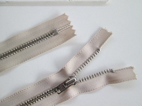 Stevige metalen broekrits 16cm - zilver niet-deelbaar - ecru | bol