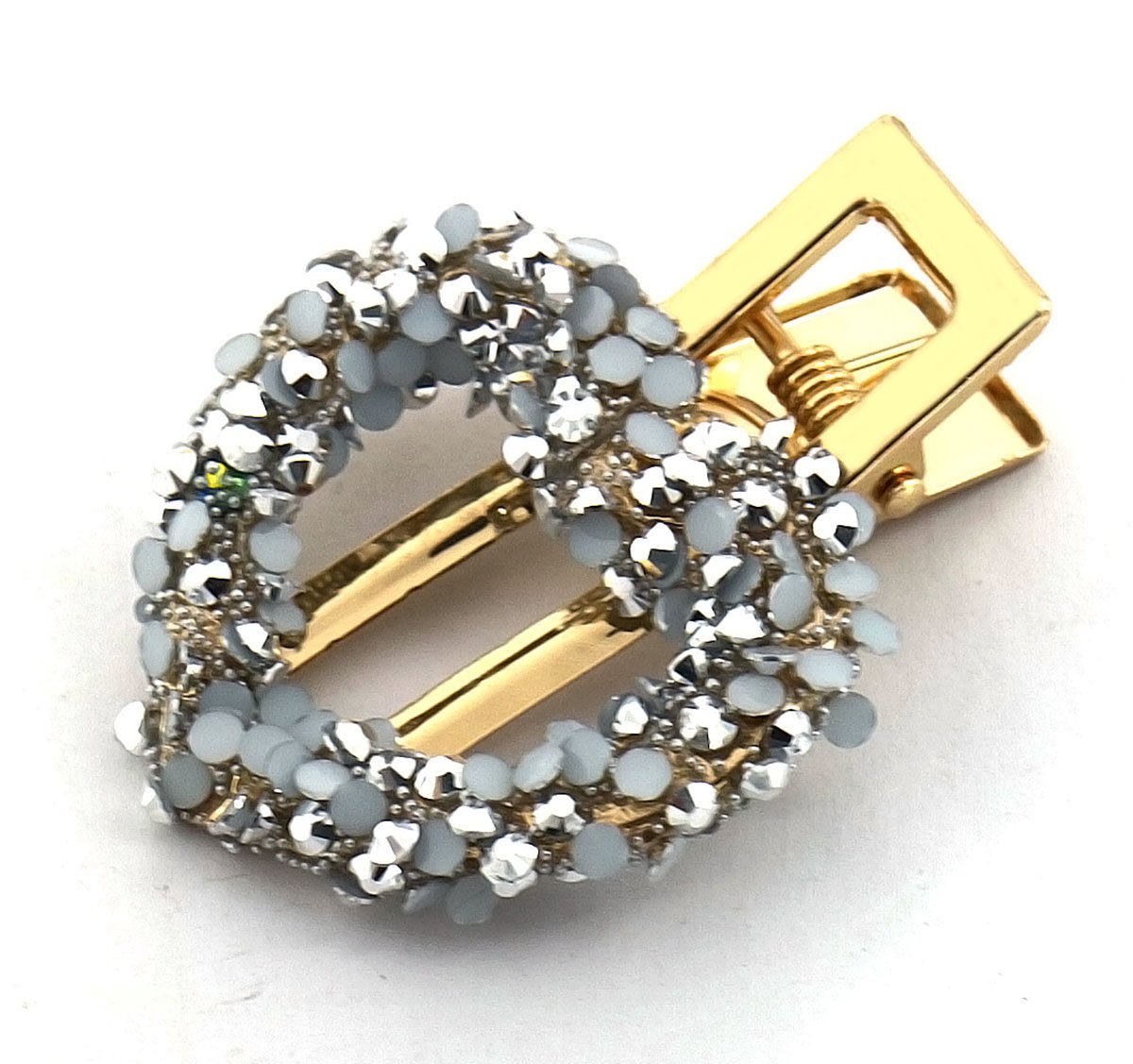 Haarspeld Hartje Glitter - Haarclip - 4 cm - Grijs | bol