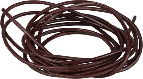 leren veters dun donker bruin 100 cm | bol