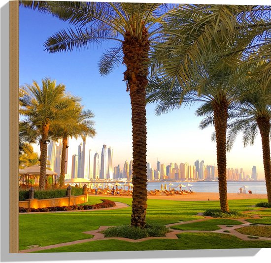 Hout - Bomen - Gras - Palmbomen - Tropisch - Water - Gebouwen - 50x50 ...