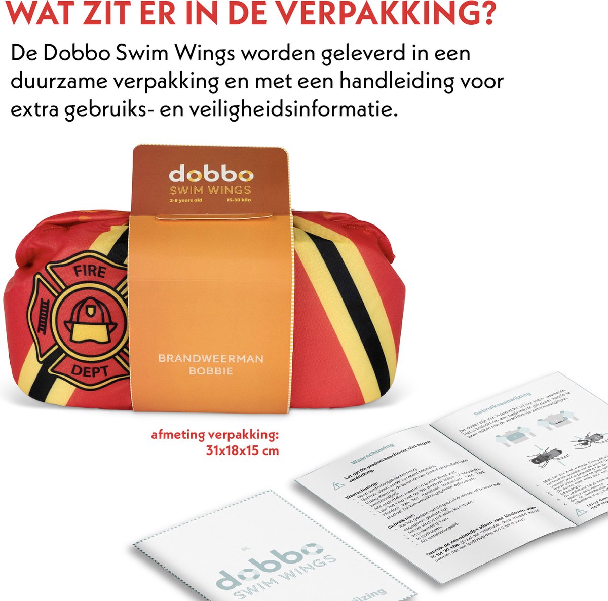 DOBBO Brandweerman Bobbie - Puddle Jumper - Zwembandjes - Zwemvest ...