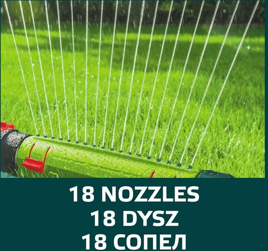 Vierkante sproeier, gazonsproeier, sproeioppervlak 418 m², 18 sproeiers ...
