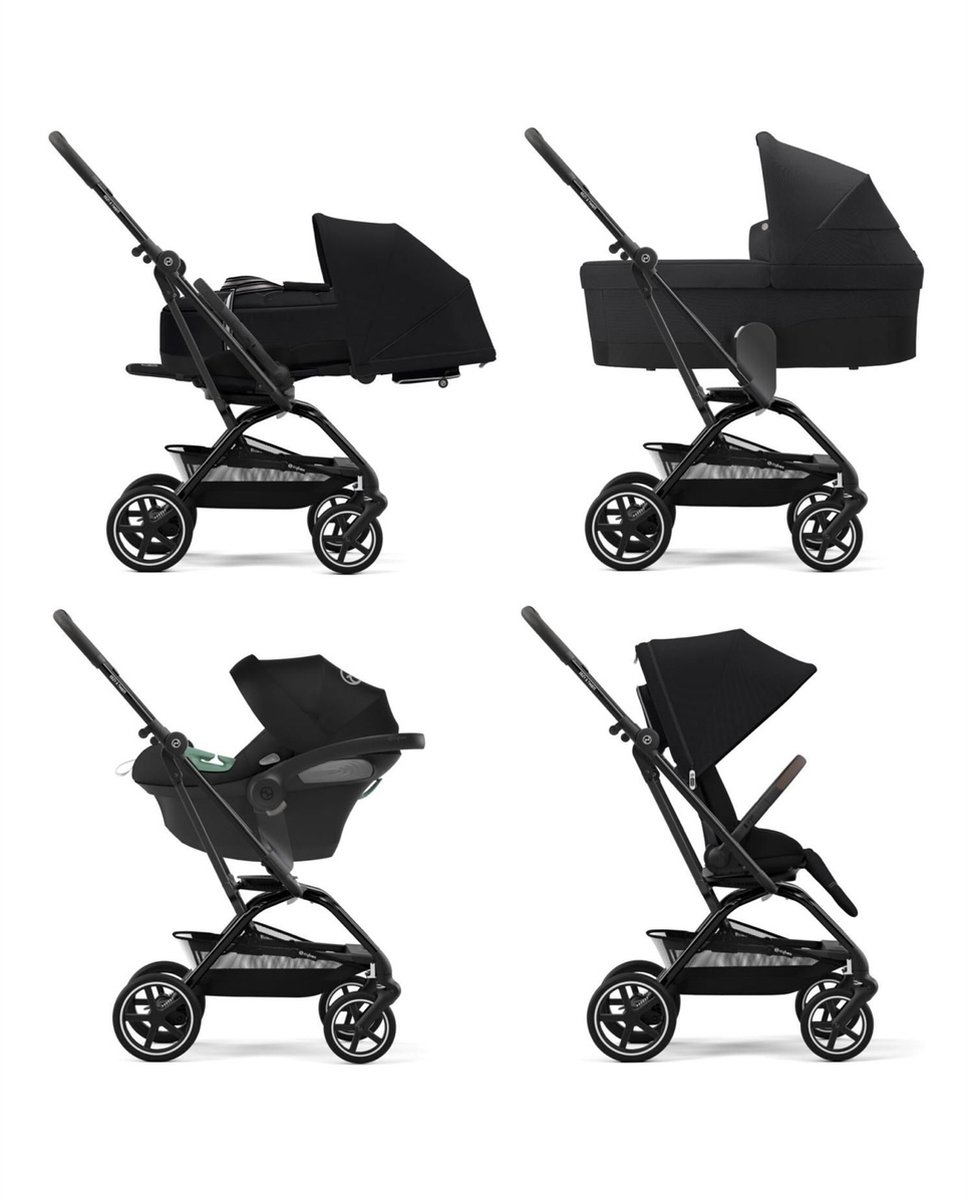 Cybex Eezy S Twist+ 2 Black Frame - Moon Black | bol
