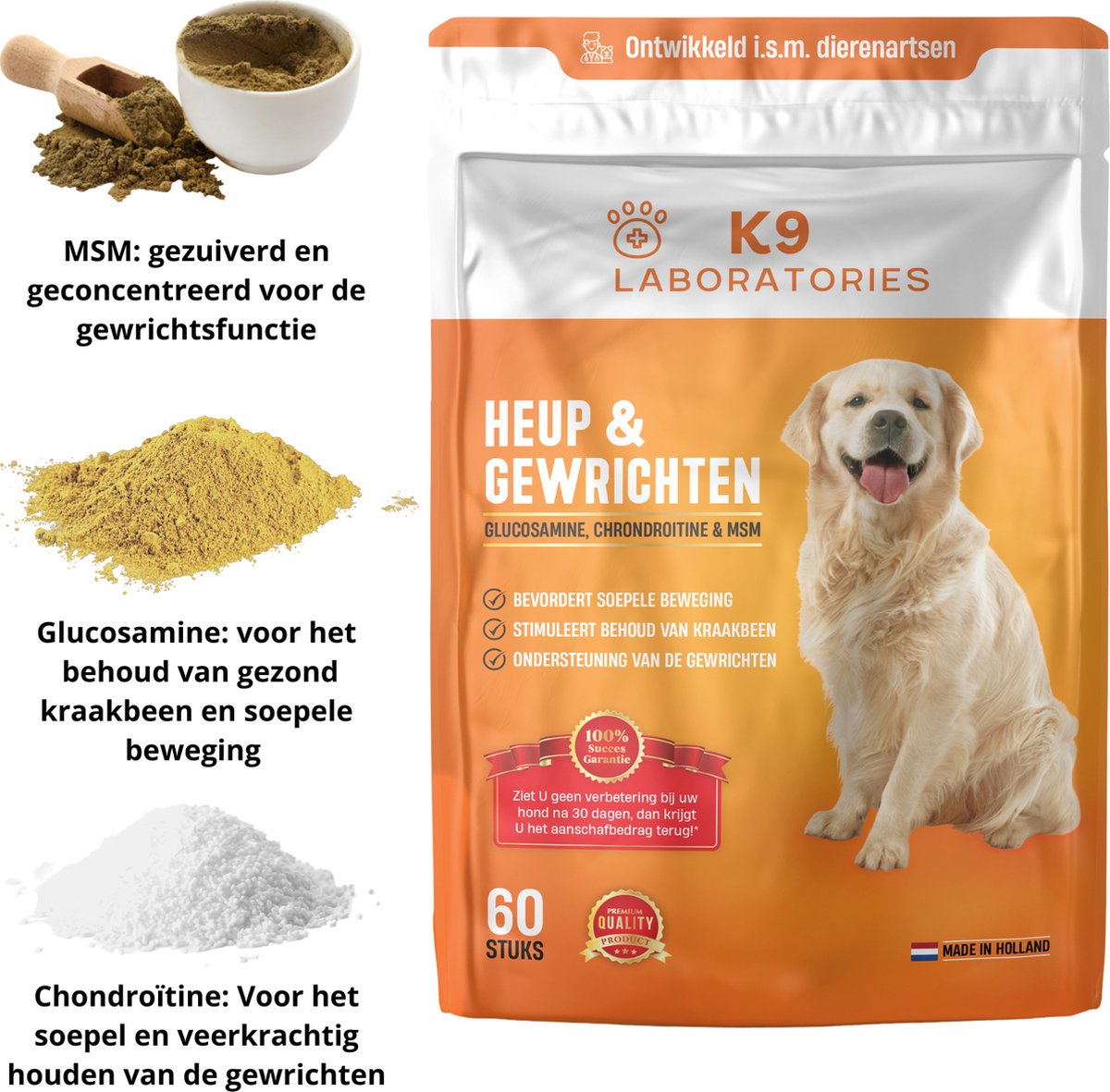 K9 Hondensnack Met glucosamine - 60 stuks - Ondersteunt de gewrichten ...