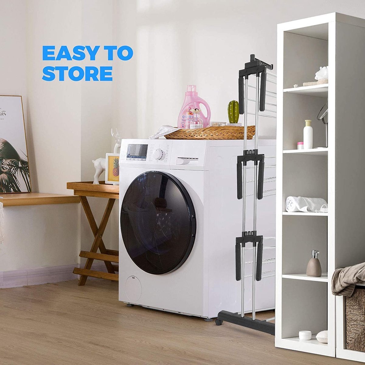 Droogrek, toren, uittrekbaar, wasdroger met 6 opvouwbare vleugels op 3 ...