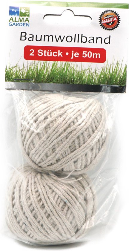 Alma Garden Huishoud/hobby touw - 2x bolletjes - canvas - 50 meter per ...