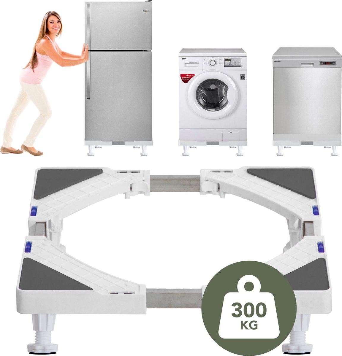 OMEVA® Wasmachine Verhoger met anti-slippoten - Verhoging voor ...