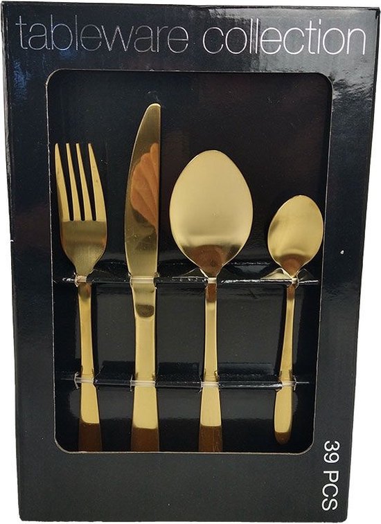 Bestekset 39-delig - RVS - Goud | bol