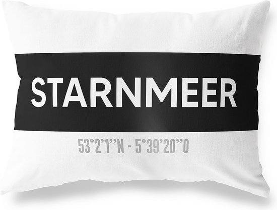 Tuinkussen STARNMEER - NOORD-HOLLAND met coördinaten - Buitenkussen - Bootkussen -... | bol