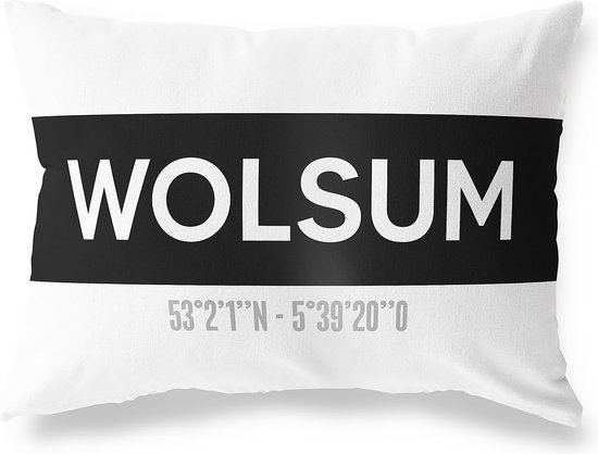 Tuinkussen WOLSUM - FRIESLAND met coördinaten - Buitenkussen ...