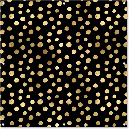 Tuindoek Goud - Stippen - Patroon - Zwart - 100x100 cm | bol