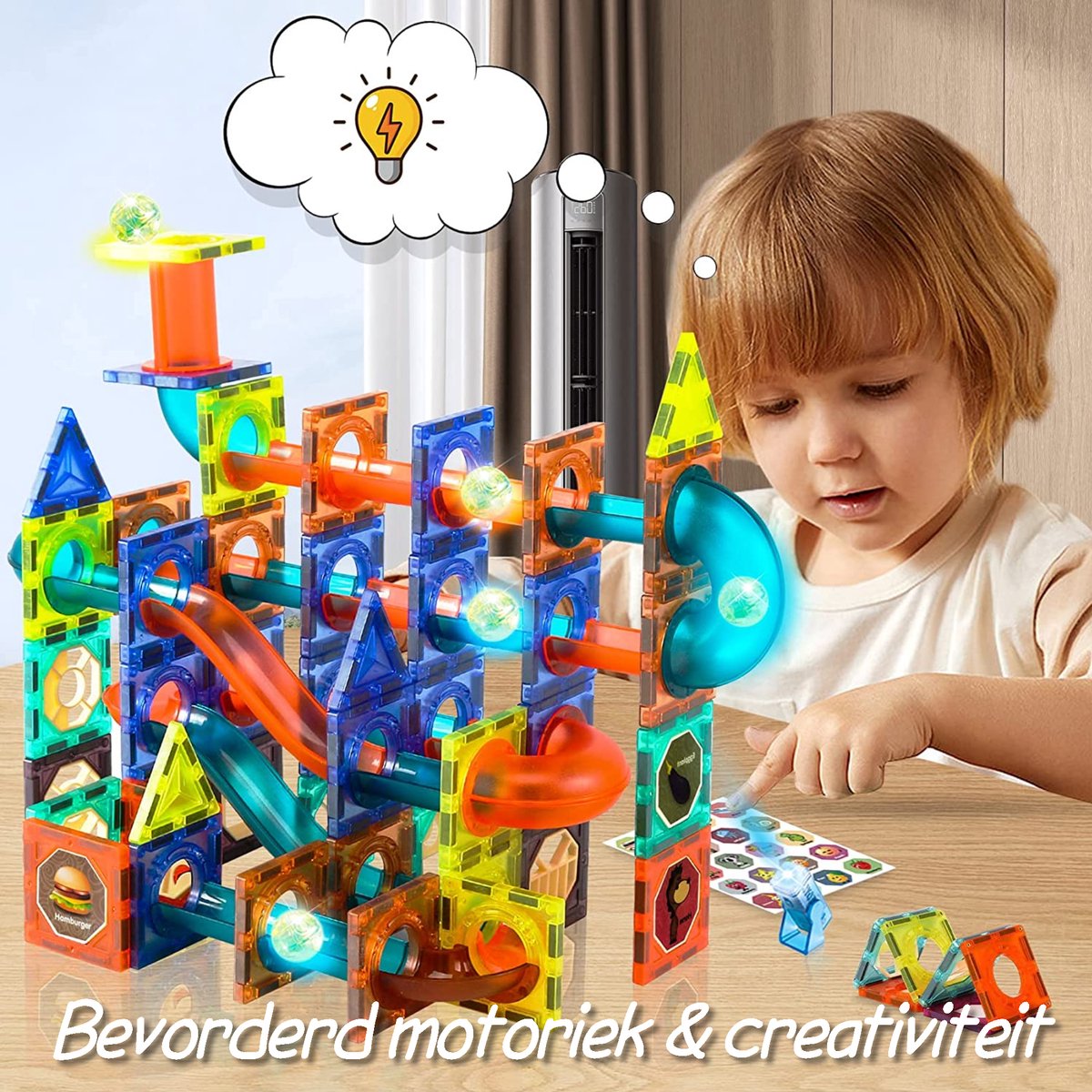 Kiddel XL Magnetische Knikkerbaan interactief DIY Bouwset volwassenen ...