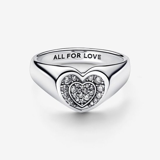 Pandora Ring Pave Hart Zegelring 192491C01-56 | bol.com